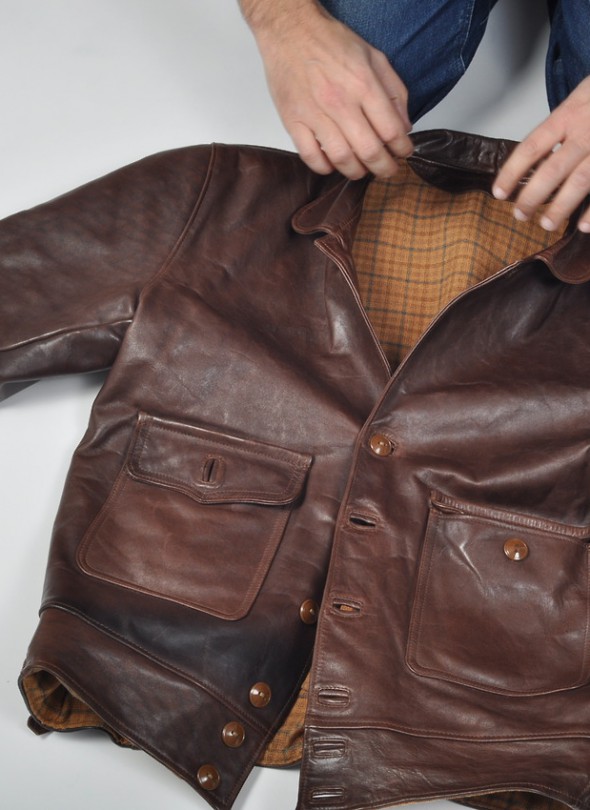 1920s A1 Style Aviator Jacket | White Feather